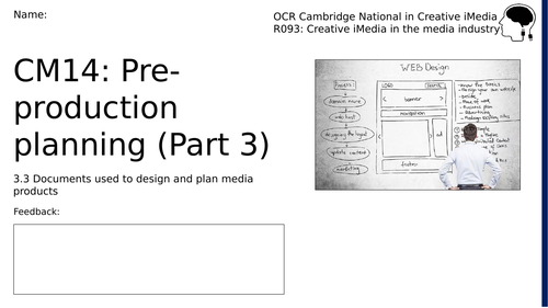 CM14 - Pre-production planning (Part 3) Workbook | Teaching Resources