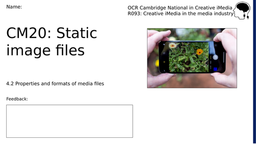 CM20 - Static image files (Workbook) | Teaching Resources