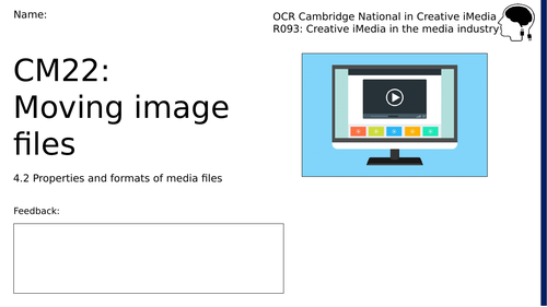 CM22 - Moving image files (Workbook) | Teaching Resources