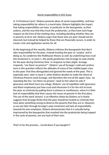 GCSE AQA English Literature - A Christmas Carol, Grade 9 (full marks ...