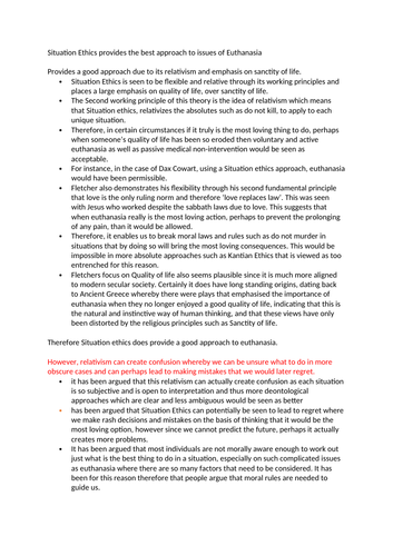 Euthanasia OCR RS A level essays and notes | Teaching Resources