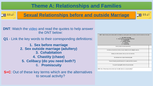 Sexual Relationships Before And Outside Marriage Christianity Aqa