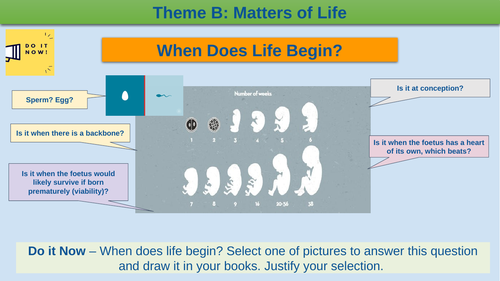 When Does Life Begin - AQA - Religious Studies GCSE | Teaching Resources