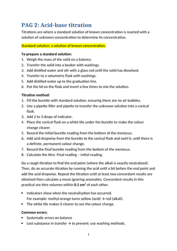 OCR A-Level Chemistry Atoms and Reactions Revision Notes | Teaching ...