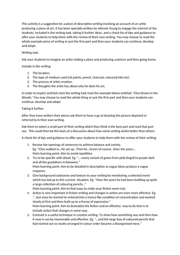 Writing to describe with a detailed guide | Teaching Resources