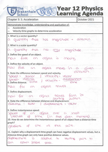 OCR Physics A Chapter 3: 3. Acceleration | Teaching Resources