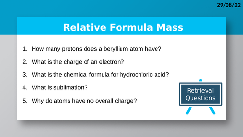 Relative Formula Mass Lesson - RFM | Teaching Resources