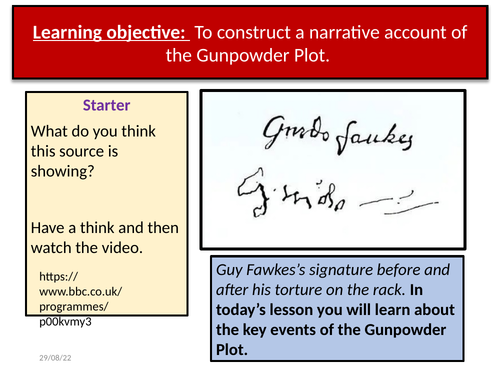 KS3 - The Gunpowder Plot - The Events | Teaching Resources