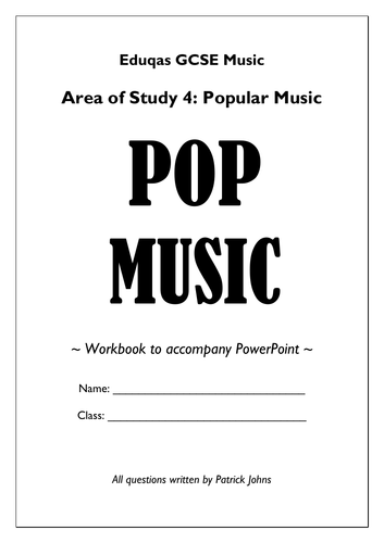 Eduqas GCSE Music - POP MUSIC (AoS4: Popular Music) - PPT and Workbook ...