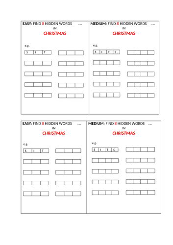 Word game - Christmas | Teaching Resources