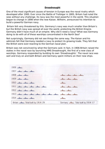 Militarism the arms race WW1 | Teaching Resources