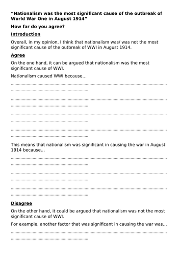 WW1 Essay Writing | Teaching Resources