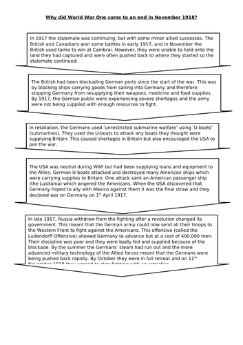 End of WWI | Teaching Resources