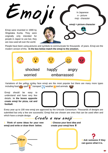 Emojii art activity worksheets | Teaching Resources