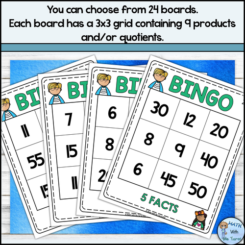 Multiplication and Division Fact Fluency Mini Bingo | 5 Facts ...