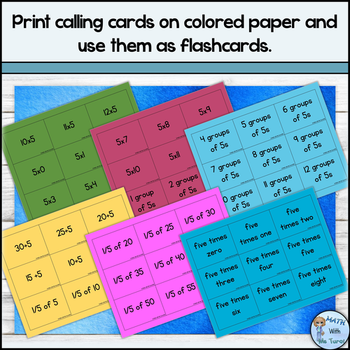 Multiplication and Division Fact Fluency Mini Bingo | 5 Facts ...