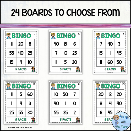 Multiplication and Division Fact Fluency Mini Bingo | 5 Facts ...