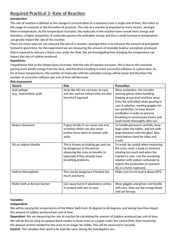 A- LEVEL CHEM PRACTICAL WRITE UPS AQA | Teaching Resources