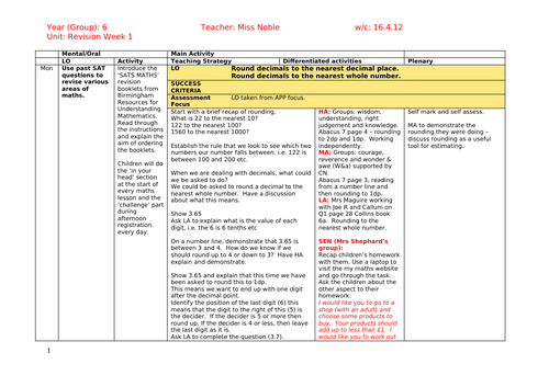 Back to School Year 6 Maths Mathematics Complete Year's Planning ...
