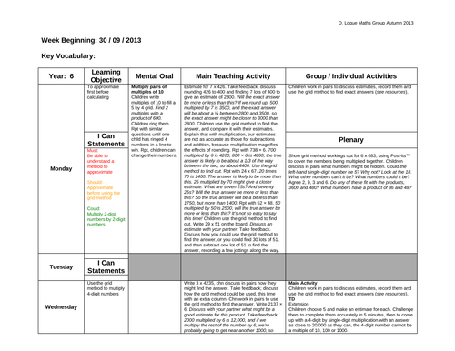 Back to School Year 6 Maths Mathematics Complete Year's Planning ...