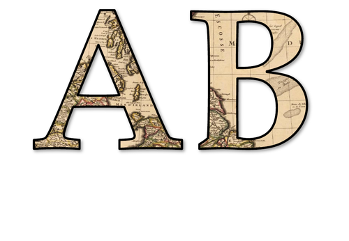 Display Lettering - Vintage Maps | Teaching Resources