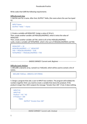 IGCSE Computer Science Chapter 7 - Algorithm [182x Animated Slide+Worksheet] | Teaching Resources