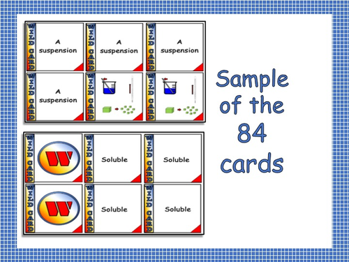 Mixtures Solutions and Suspensions Wildcard and Snap Card Games for KS3 ...