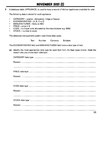 IGCSE Computer Science Chapter 9 - Databases [53x Animated Slide+Access DB] | Teaching Resources