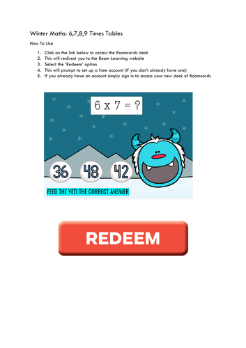 Boom Cards- Winter Themed Add Multiplication Tables 6-9 | Feed the Yeti ...