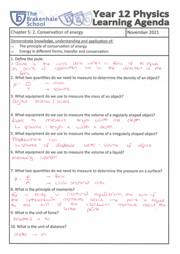 OCR Physics A Chapter 5: 2. Conservation of energy | Teaching Resources