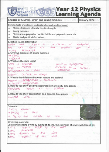 OCR Physics A Chapter 6: 4. Stress, strain and Young modulus | Teaching Resources