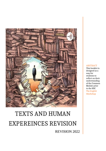 HSC Texts and Human experiences Revsion Booklet | Teaching Resources