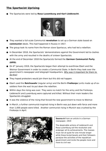 Spartacist Revolt | Teaching Resources