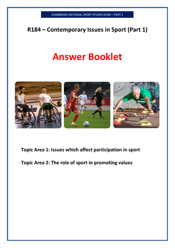 R184- Contemporary Issues in Sport- Student Workbook and Answers ...
