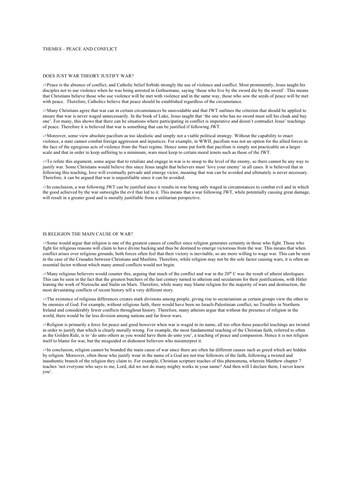 3 grade 8/9 RE model 12 markers on war from the peace and conflict ...