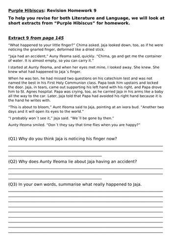 Purple Hibiscus Extracts | Teaching Resources