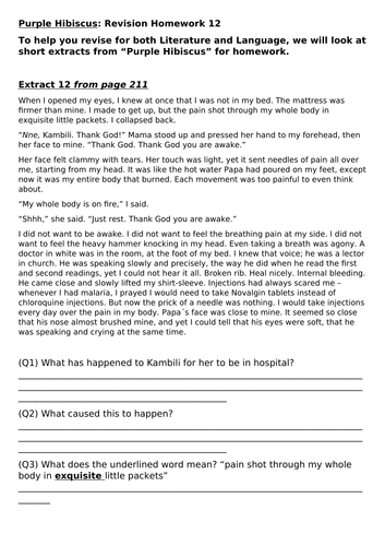 Purple Hibiscus Extracts | Teaching Resources