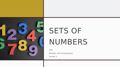 Sets of Numbers Lesson | Teaching Resources