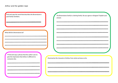 Arthur and the golden rope guided reading questions | Teaching Resources