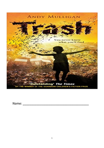 Trash by Andy Mulligan - Workbook | Teaching Resources