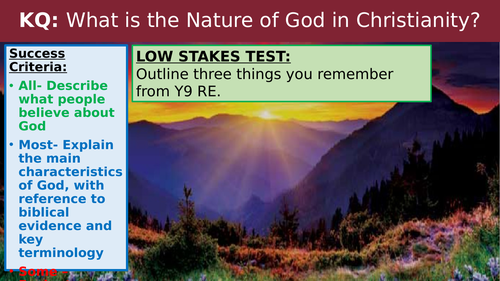 L1 Nature of God | Teaching Resources