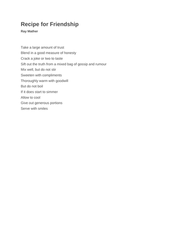 KS3 English A Recipe for Me - Introduction/ Icebreaker lesson. First ...