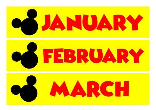 Disney Mickey Mouse Inspired Calendar Classroom Pocket Chart | Teaching ...