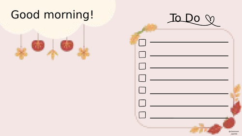 Editable Morning To Do List Seasonal Slides | Teaching Resources