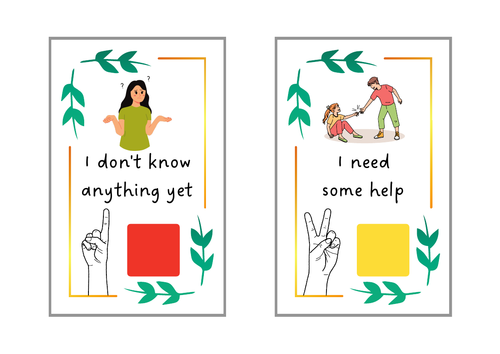 Self assessment cards | Teaching Resources
