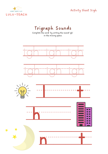 'igh' sound phonics activity sheets | Teaching Resources