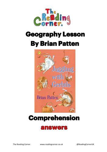 UKS2 Poem: Geography Lesson by Brian Patten - Reading Comprehension ...