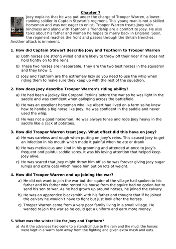 War Horse by Michael Murpurgo. Multiple Choice Questions | Teaching ...