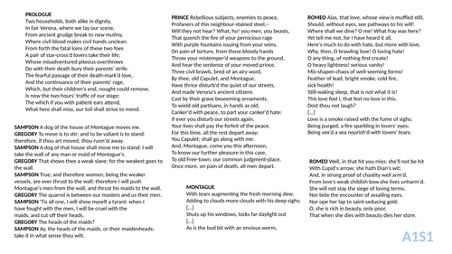 Key Scenes Romeo and Juliet | Teaching Resources
