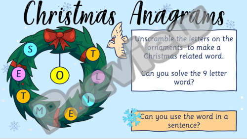Christmas anagram activity worksheet | Teaching Resources